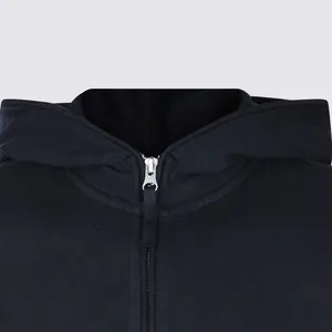 Stone Island Logo Patch Zip Hoodie - Blue