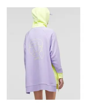 Karl Lagerfeld Bicolour Oversized Hoodie With Logo Detail - Yellow