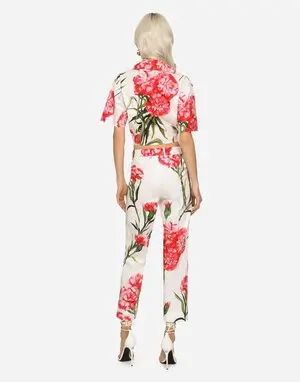 Dolce & Gabbana Carnation Print Tailored Trousers