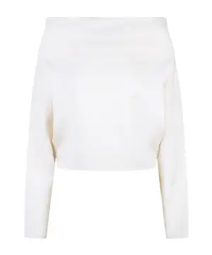 P.a.r.o.s.h Boat Neck Sweater With Open Shoulders - Panna