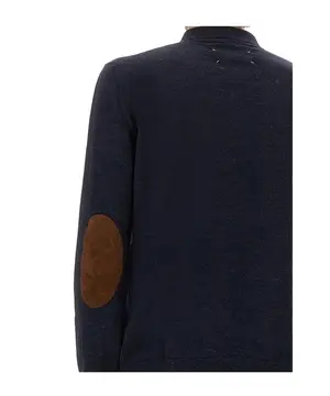 MAISON MARGIELA Elbow-patch Wool Polo Shirt - Black