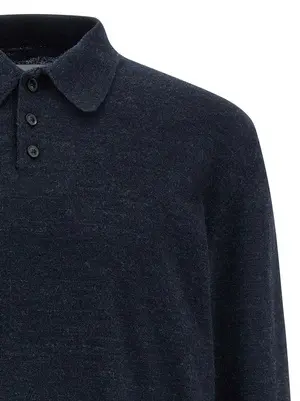 MAISON MARGIELA Straight Hem Knitted Polo Shirt - Black