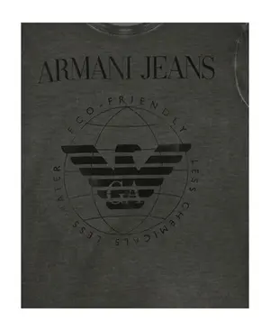 Emporio Armani Dark Gray Logo Printed Long-sleeved T-shirt