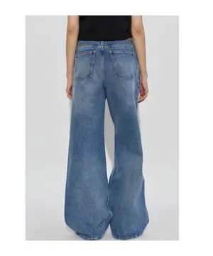 Off-White Pleated Wide-leg Jeans