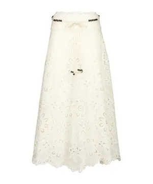 Zimmermann Rhiannon Embroidered Maxi Skirt