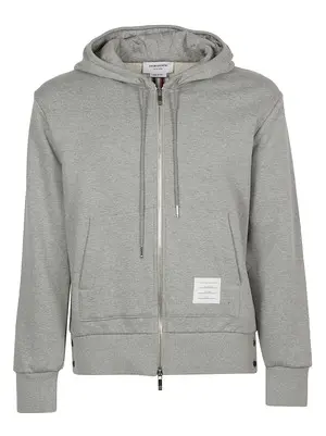 Thom Browne Rwb Stripe Zip-up Hooded Jacket