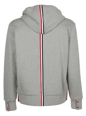 Thom Browne Rwb Stripe Zip-up Hooded Jacket