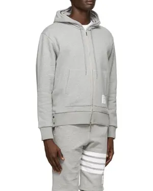 Thom Browne Rwb Stripe Zip-up Hooded Jacket