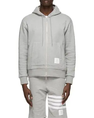 Thom Browne Rwb Stripe Zip-up Hooded Jacket