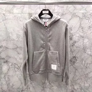 Thom Browne Rwb Stripe Zip-up Hooded Jacket