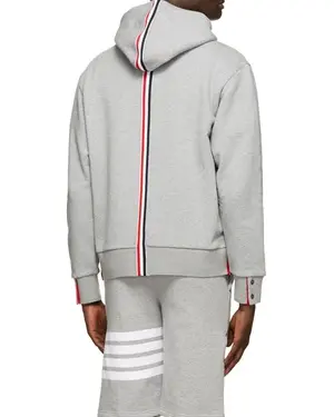 Thom Browne Rwb Stripe Zip-up Hooded Jacket