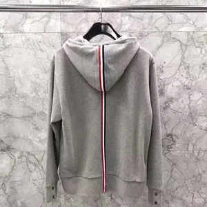 Thom Browne Rwb Stripe Zip-up Hooded Jacket