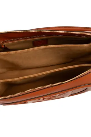 Mcm Embossed Logo Shoulder Bag - Brown