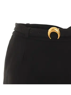 MARINE SERRE Belted Shorts With Moon Plaque Logo