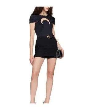 MARINE SERRE Tailored Moon Belted Mini Skort - No
