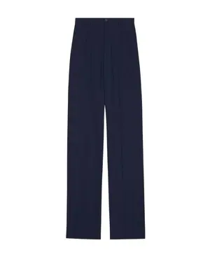 Balenciaga Large Fit Tailored Stretch Wool Twill Trousers - Black
