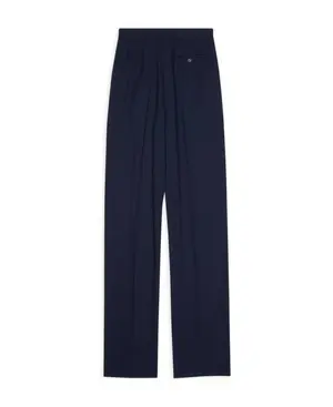 Balenciaga Large Fit Tailored Stretch Wool Twill Trousers - Black