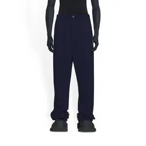 Balenciaga Large Fit Tailored Stretch Wool Twill Trousers - Black