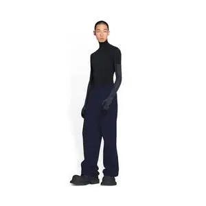 Balenciaga Large Fit Tailored Stretch Wool Twill Trousers - Black