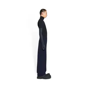 Balenciaga Large Fit Tailored Stretch Wool Twill Trousers - Black