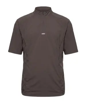 AMOMENTO Stand Collar Zip T-shirt