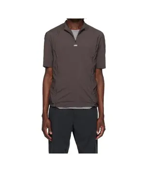 AMOMENTO Stand Collar Zip T-shirt