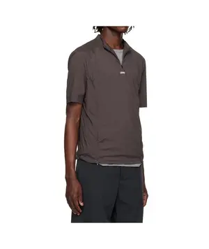 AMOMENTO Stand Collar Zip T-shirt