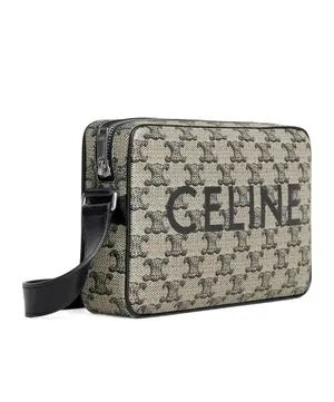Celine Medium Messenger Bag In Triomphe Canvas - Beige