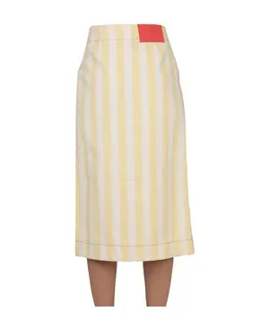 Sunnei Striped Midi Skirt - Nude
