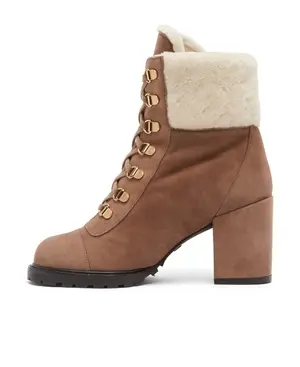 STUART WEITZMAN 90mm Ankle Lace-up Block Heel Boots