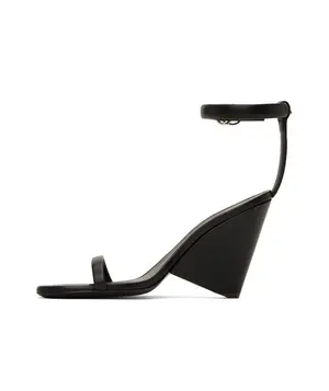 COURREGES Oblique Wedge Sandals With Double Buckle Ankle Strap