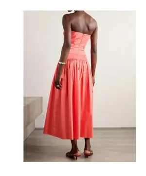 Tove Strapless Pleated Dress