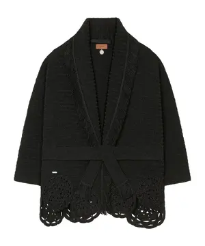 Alanui Long-sleeved Knitted Cardigan With Tassels And Cutout Details