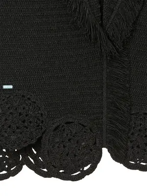 Alanui Long-sleeved Knitted Cardigan With Tassels And Cutout Details