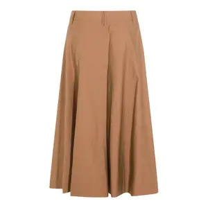 Brunello Cucinelli Pleated Midi Skirt - Brown