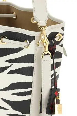 Mcm Zebra-printed Ruched Tote Bag - White
