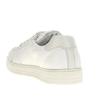Prada Downtown Triangle-logo Lace-up Sneakers - White