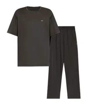 Emporio Armani Logo Pyjama Set - Grey