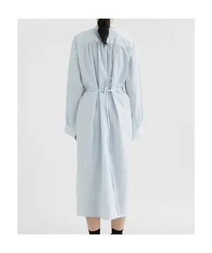 JIL SANDER Long-sleeve Midi Shirt Dress With Pleated Sleeves