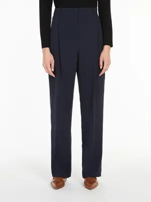 Max Mara Pleated Straight-leg Trousers - Black