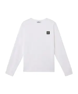 Stone Island Logo Patch Long-sleeved T-shirt - White
