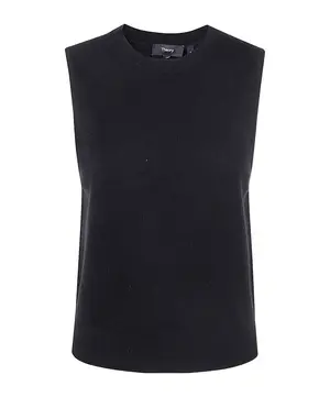 Theory Knitted Crewneck Vest - Black