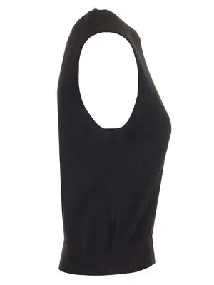 Theory Knitted Crewneck Vest - Black