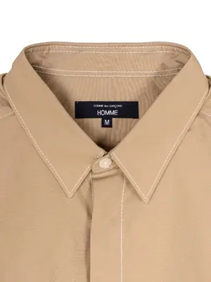 Comme Des Garçons Contrast-stitch Chest-pocket Shirt - Nude