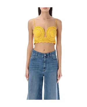 Stella McCartney Broderie Anglaise Cami Top With Logo Detail