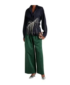 Dries Van Noten Embellished Oversized Shirt - Navy