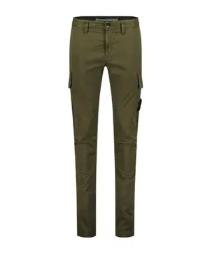 Stone Island Organic Cotton Twill Trousers - Green
