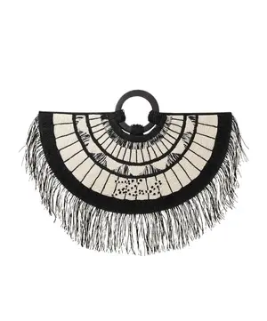 Karl Lagerfeld Fan Shape Tassel Handbag - Black