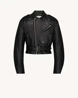 Saint Laurent Zip-up Biker Jacket - Black