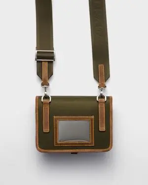 Prada Re-nylon And Suede Smartphone Case - Green